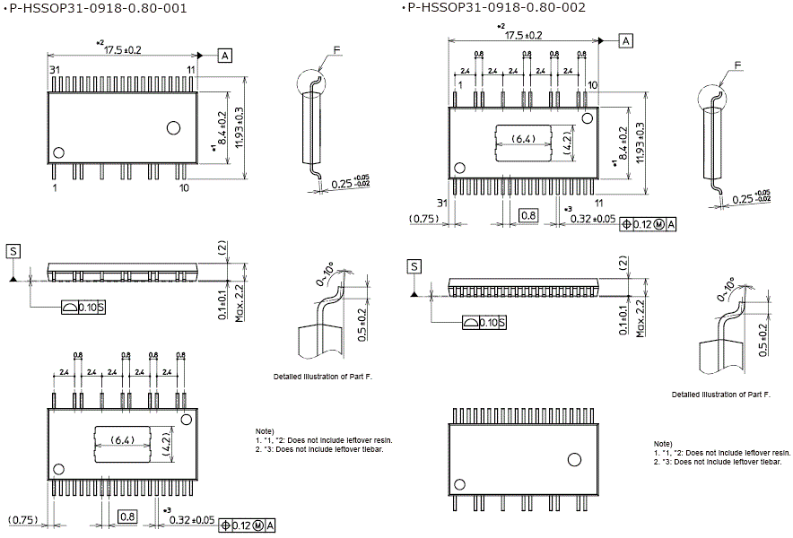 HSSOP31 | 封装与包装信息 | 东芝半导体&存储产品中国官网
