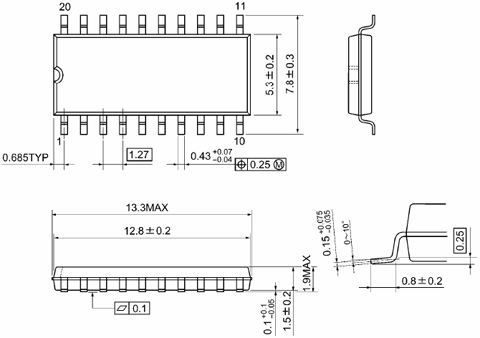 SOP20 | 封装与包装信息 | 东芝半导体&存储产品中国官网