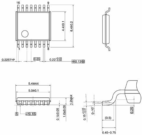 TSSOP16 | 封装与包装信息 | 东芝半导体&存储产品中国官网